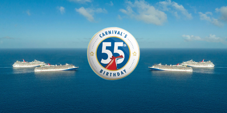 Carnival to Celebrate 55th Birthday with Meetups at Sea in 2027