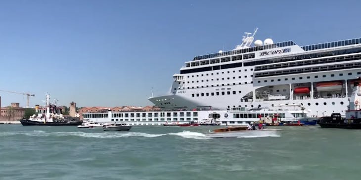 Five Injured After MSC Ship Crashes into River Ship, Dock in V...