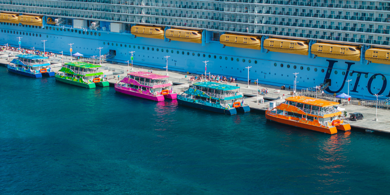 First Look at Royal Caribbean's Ferries for Royal Beach Club P...